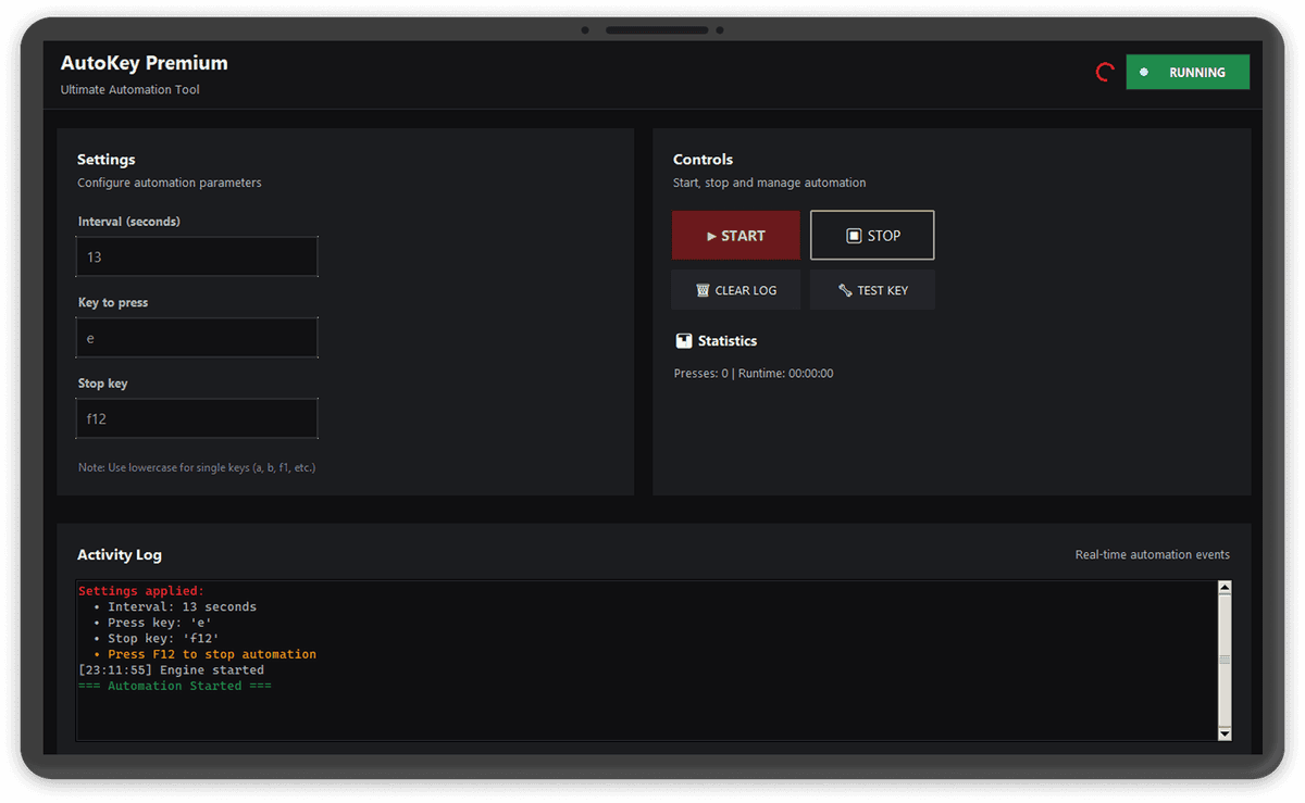Auto Key Presser for Windows — AutoKeyE (Free, Stop Key + Interval ...