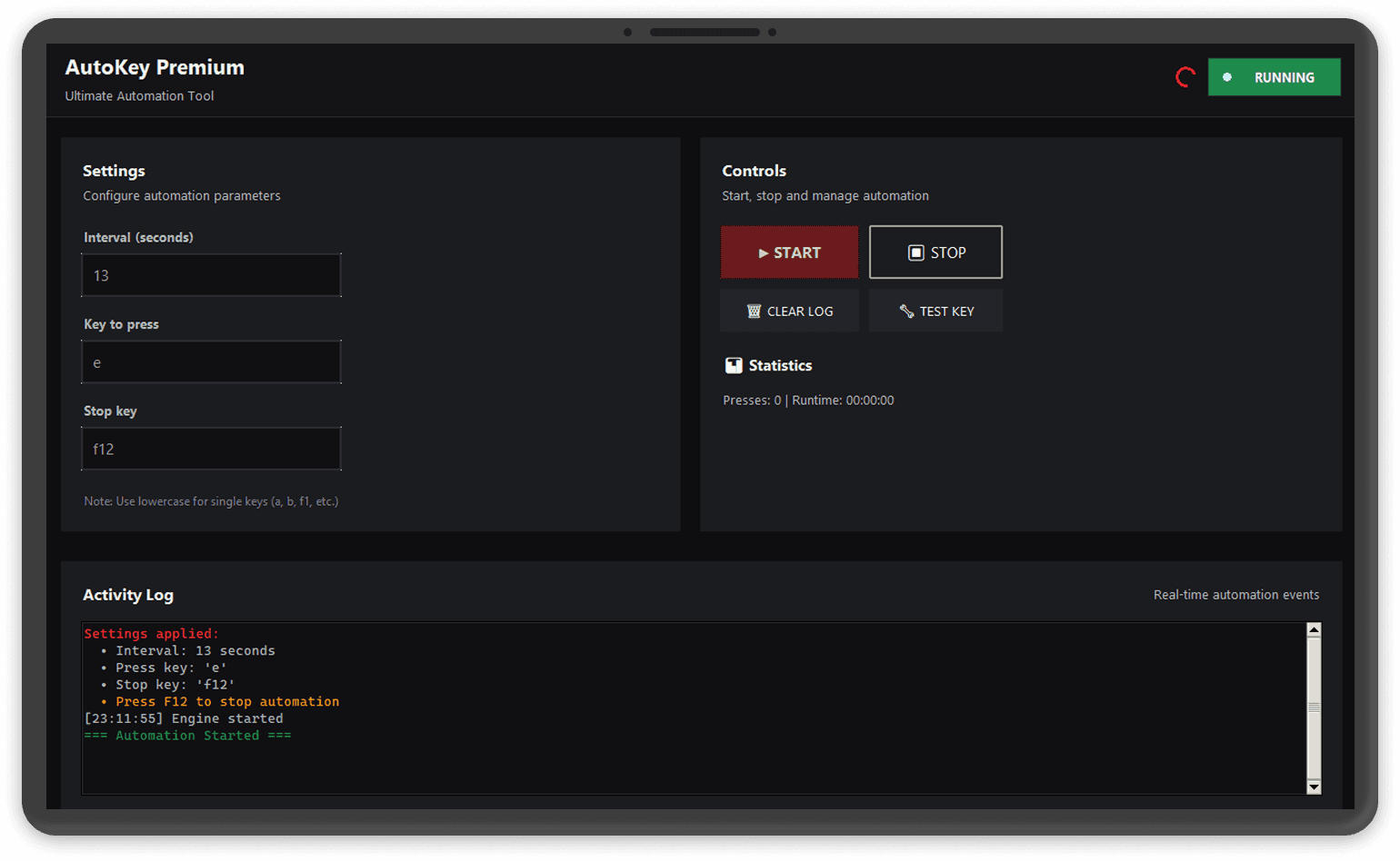 Auto Key Presser for Windows — AutoKeyE (Free, Stop Key + Interval ...